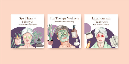 Banner template with spa therapy Royalty Free Vector Image