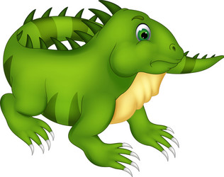 Cute iguana cartoon posing with laughing Vector Image