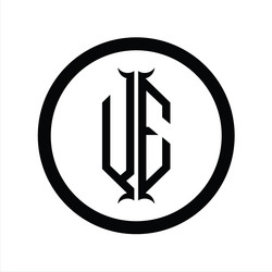 Ev logo monogram shield inside circle shape Vector Image