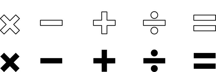 Math symbol icon mathematic equal sign Royalty Free Vector