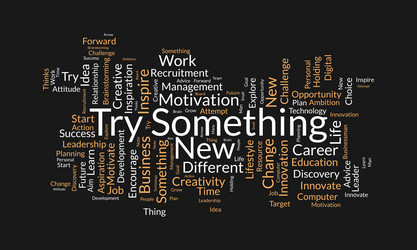 Word cloud background concept for try something Vector Image