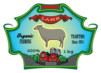 Set of labels with sheep and lamb Royalty Free Vector Image