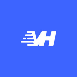 Letter vh fast speed technology modern logo design