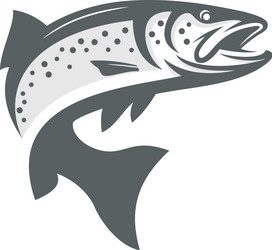 Trout fish fishing template Royalty Free Vector Image