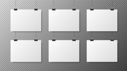 Blank white poster template on transparent Vector Image