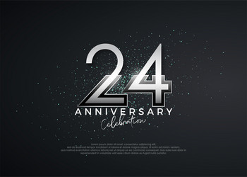 Modern number 24th elegant anniversary Royalty Free Vector