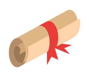 Roll certificate school white background Vector Image