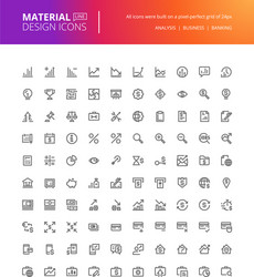 Material design icons set Royalty Free Vector Image