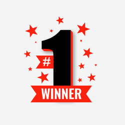 Number one red label Royalty Free Vector Image