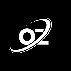 Oz logo o z design white letter ozo Royalty Free Vector