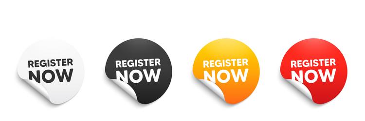 Register now tag free registration offer paint Vector Image
