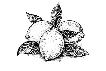 Hand drawn ink sketch of lemon Royalty Free Vector Image