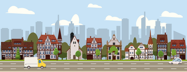 City landscape seamless horizontal Royalty Free Vector Image