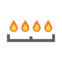 Simple gas stove and fire icon Royalty Free Vector Image
