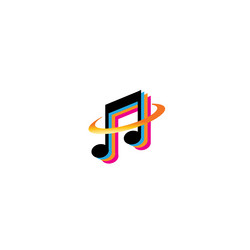 Music notes logo icon Royalty Free Vector Image