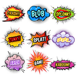 Comics explosion effects set Royalty Free Vector Image