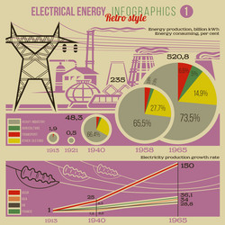 Electricity infographic set Royalty Free Vector Image