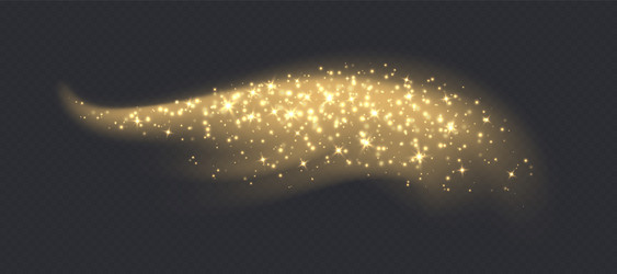 Golden magic cloud with sparkles stardust Vector Image