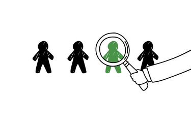 Doodle business concept job candidate selection Vector Image