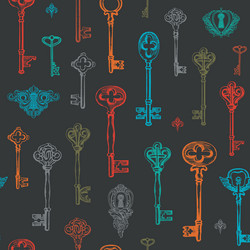 Seamless pattern with golden keys Royalty Free Vector Image