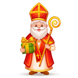 Saint nicholas or sinterklaas merry christmas Vector Image
