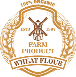 Wheat white bread flour retro sign Royalty Free Vector Image
