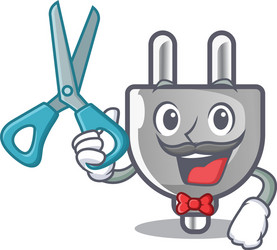 Barber bolts cartoon on bike that isolated Vector Image