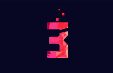 Number 3 in blue and orange color for logo icon Vector Image