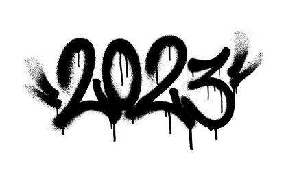 2023 in graffiti style Royalty Free Vector Image