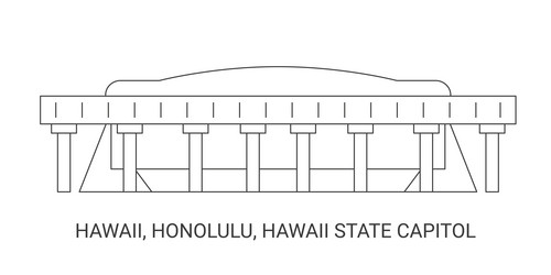 United states honolulu tourism landmarks Vector Image