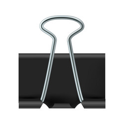 Binder clip hanging attach fix realistic mockup Vector Image