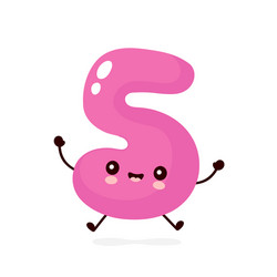 Cute smiling happy number 2 Royalty Free Vector Image