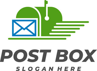 Fast post box logo template creative post box Vector Image