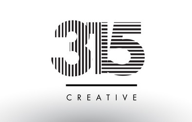 315 black and yellow number logo design Royalty Free Vector