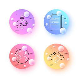 Simple set of block diagram cloud share and world Vector Image