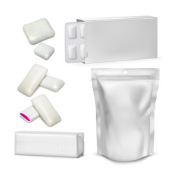 Bubble gum product blank foil bag packaging Vector Image