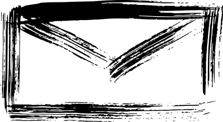 Dry brush grunge hand drawn email icon Royalty Free Vector