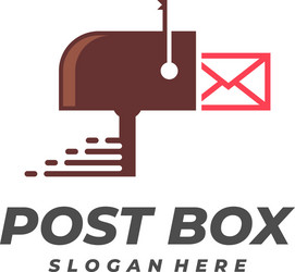 Fast post box logo template creative Royalty Free Vector