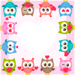 Cute cartoon owls collection Royalty Free Vector Image