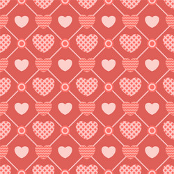 Seamless pattern with flat color hearts Royalty Free Vector