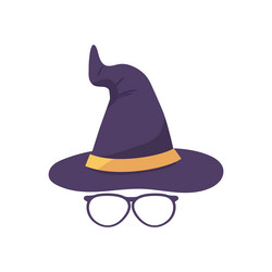 Cute little girl in witches hat halloween costume Vector Image