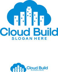 Cloud library logo template online learning Vector Image