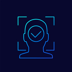Facial recognition icon biometric face scanning Vector Image