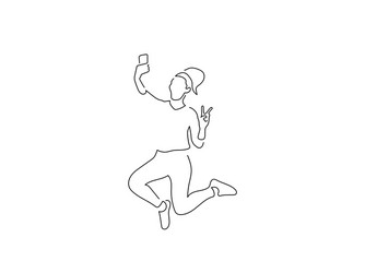 Full length people isolated line drawing Vector Image