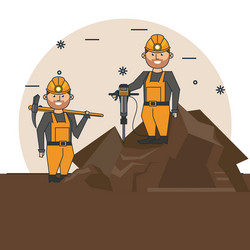 Mining worker cartoon Royalty Free Vector Image
