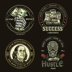 Money colorful vintage elements set Royalty Free Vector