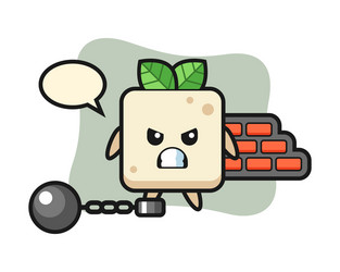 Cartoon mascot of soy bean as a police Royalty Free Vector
