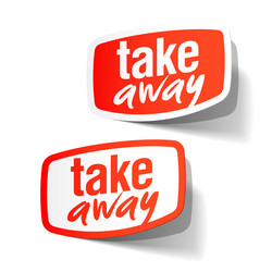 Take away sign label out food icon Royalty Free Vector Image