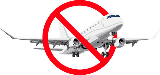 Ban flying forbidden sign with realistic style Vector Image
