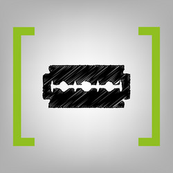 Razor blade sign orange icon on black background Vector Image